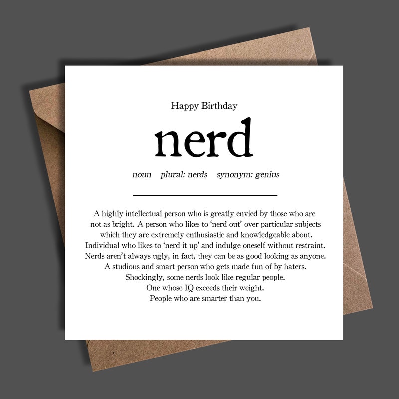 Nerd Card - Etsy