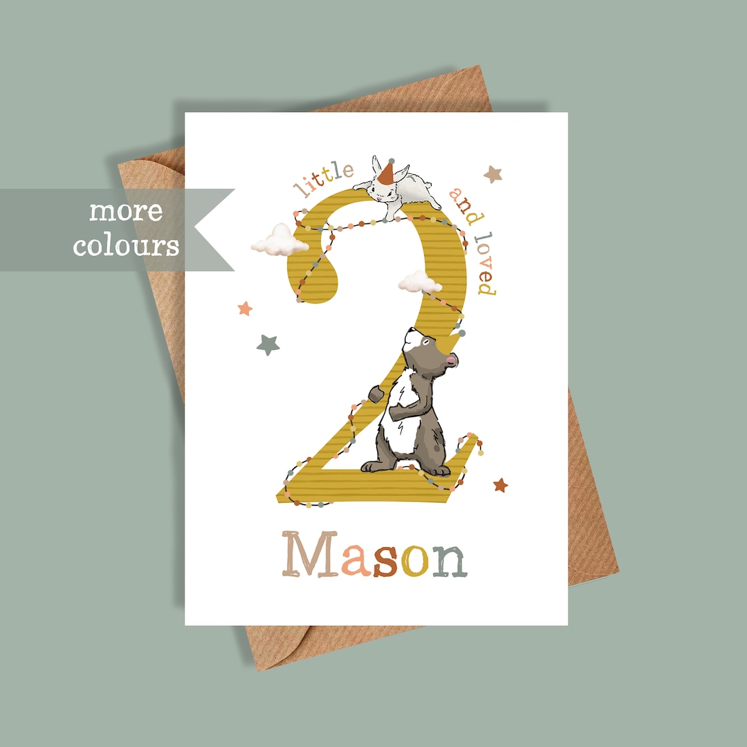 2nd Birthday Card / Second Birthday Card / Personalised / Girl / Boy ...