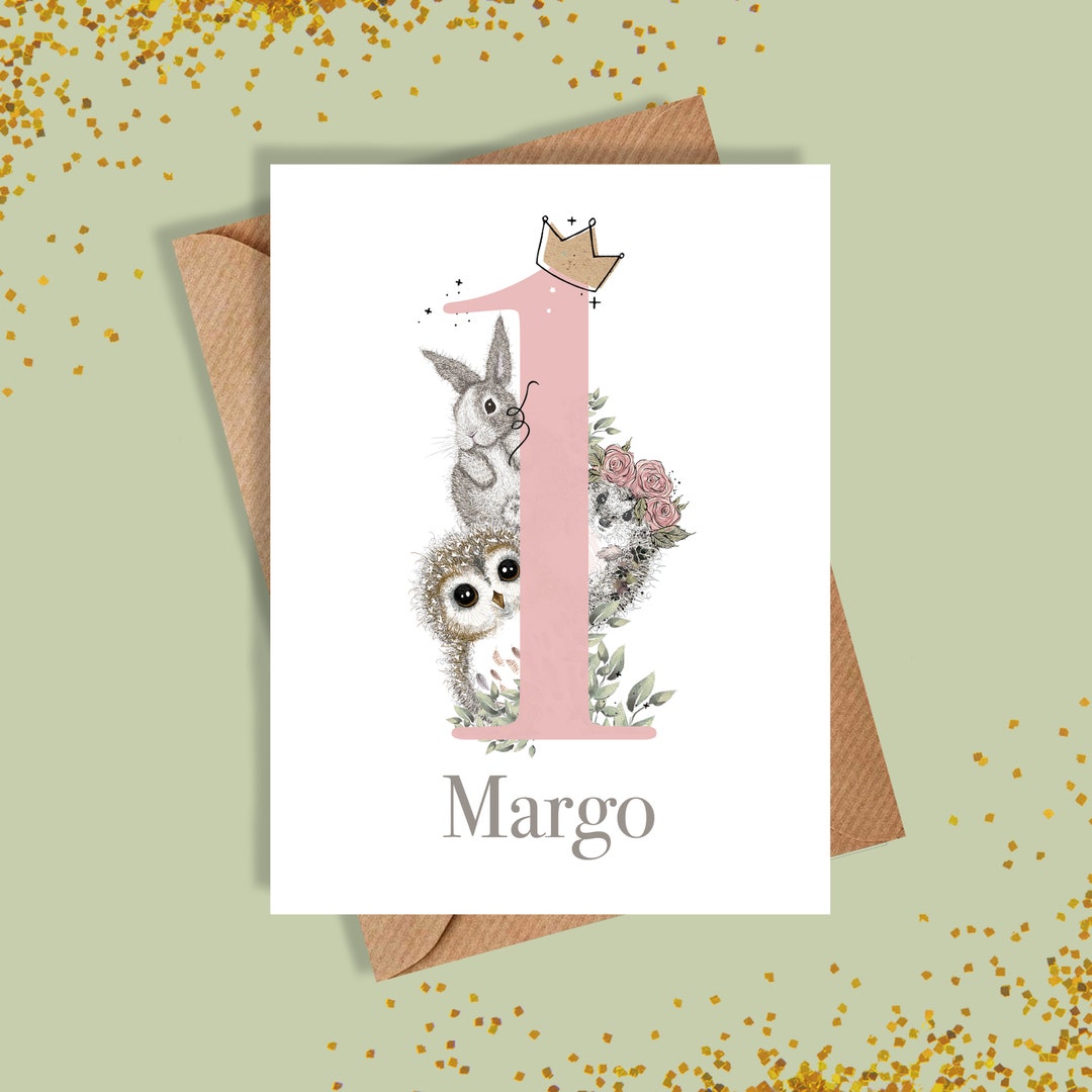 1st Birthday Card / First Birthday Card / Personalised / Girl ...