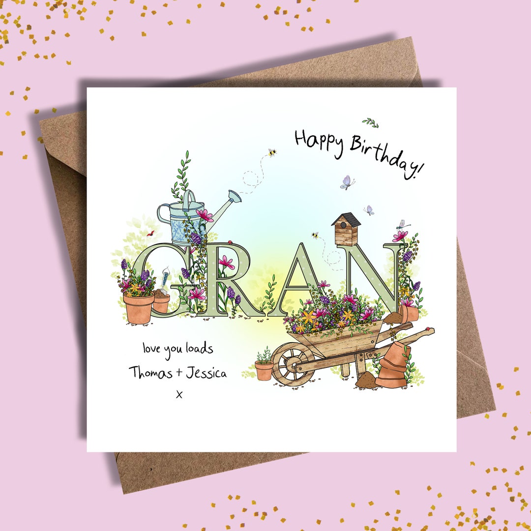 Gran Birthday Card, Gran Personalised Birthday Card, Personalised Card ...