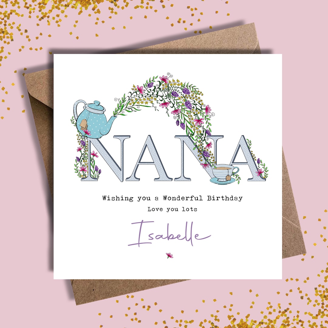 Nana Birthday Card, Nana Personalised Birthday Card, Personalised Card ...