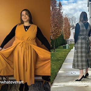 PDF Sewing Pattern - Wrap Pinafore - Reversible Midi Dress - Beginner ...