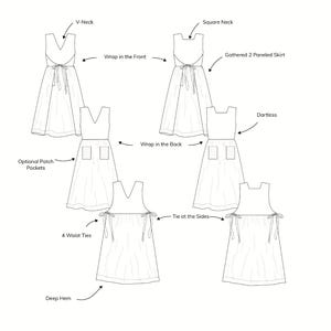PDF Sewing Pattern - Wrap Pinafore - Reversible Midi Dress - Beginner ...