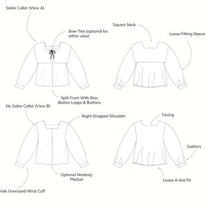 PDF Sewing Pattern - Oversized Sailor Collar - Pilgrim Collar ...