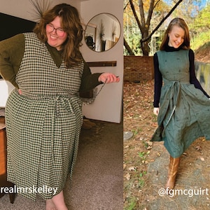 PDF Sewing Pattern - Wrap Pinafore - Reversible Midi Dress - Beginner ...