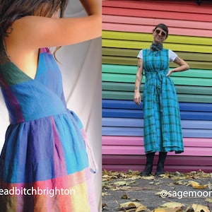 PDF Sewing Pattern - Wrap Pinafore - Reversible Midi Dress - Beginner ...