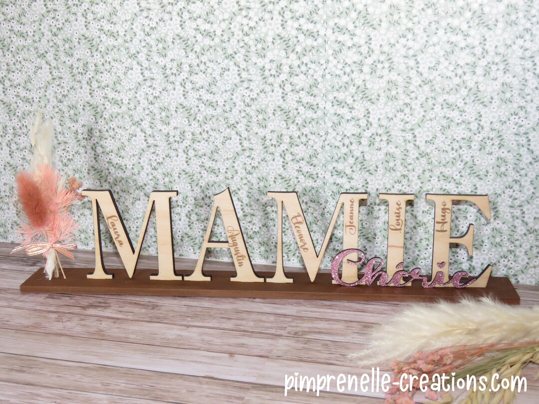Word of Love for Grandma, Personalized Gift for Grandmother, Wooden ...