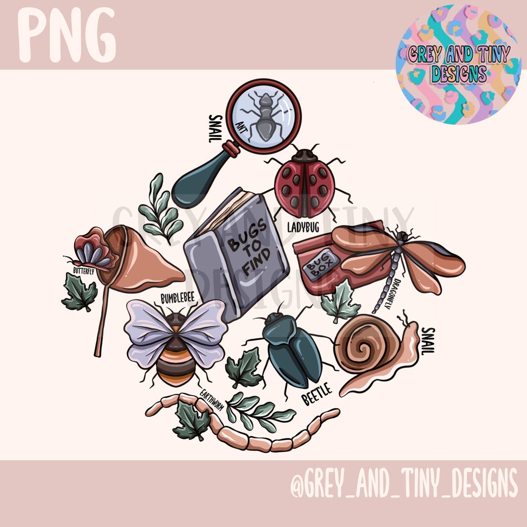 BUG HUNT PNG, Hunting for Bugs, Boys Unisex, Svg, Png File, Digital ...