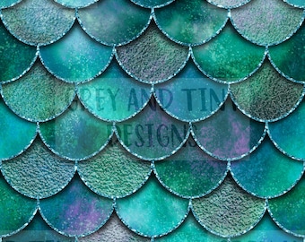 MERMAID SCALES, Realistic Mermaid Scale, Seamless Design, Digital ...