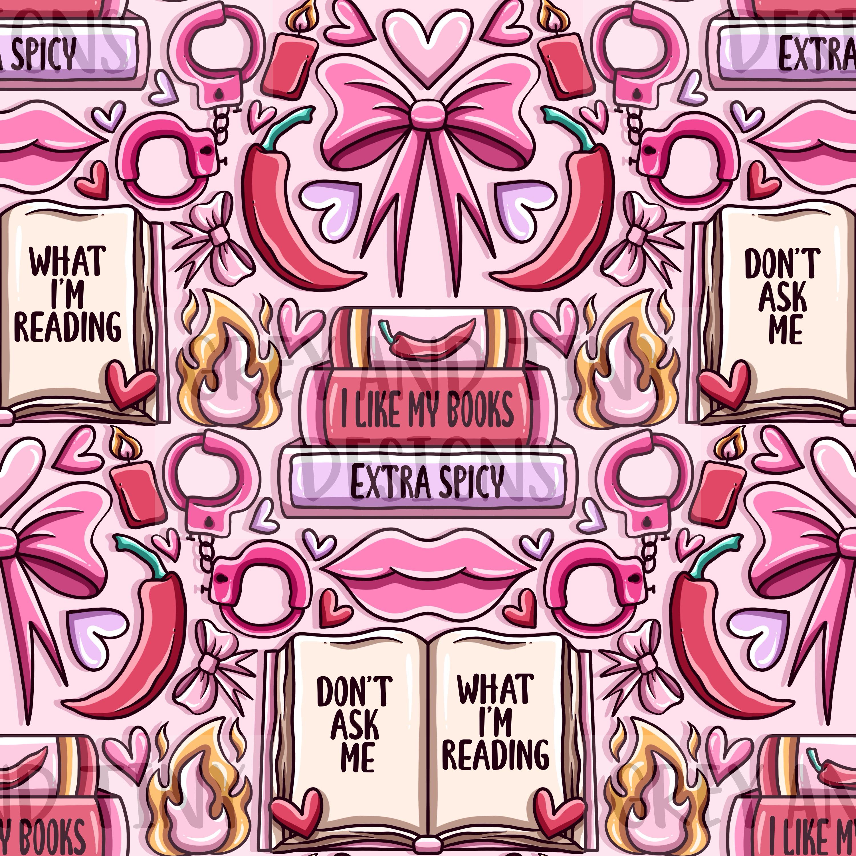 SPICY SMUT BOOK Seamless Pattern, Romance Book Repeat, Book Club Print ...