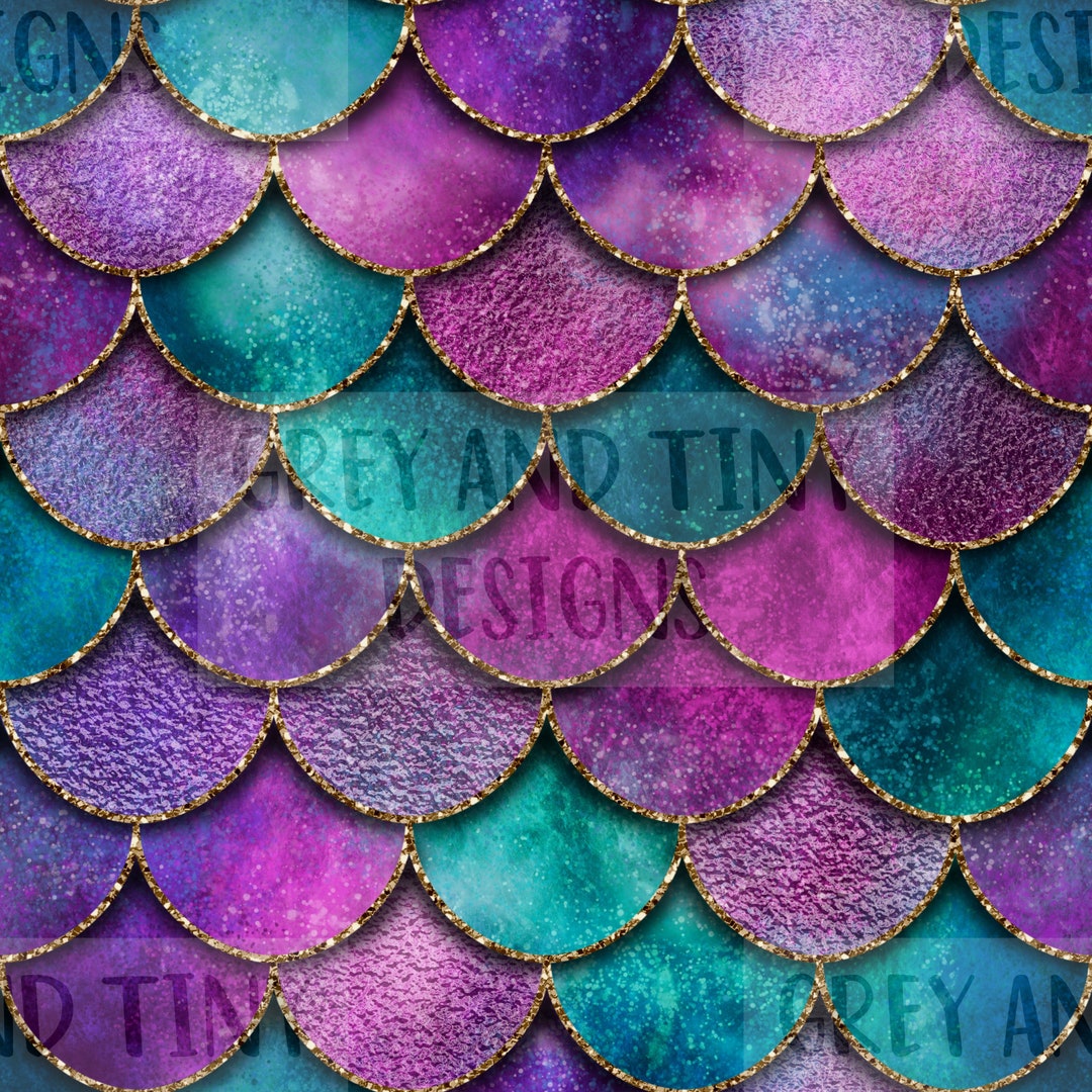 MERMAID SCALES, Realistic Mermaid Scale, Seamless Design, Digital ...
