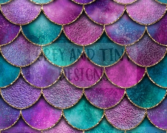 MERMAID SCALES, Realistic Mermaid Scale, Seamless Design, Digital ...