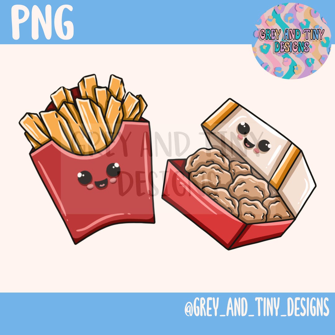 KAWAII NUGS and CHIPS, Fries Before Guys, Chips, Nugs, Cute Food, Png ...