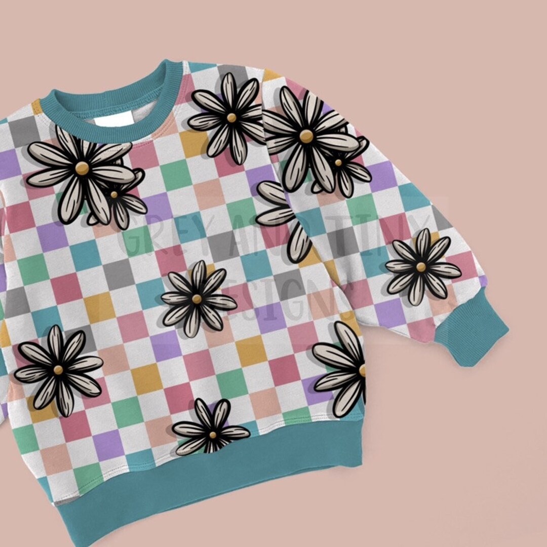 MUTED DAISY CHECK Checkerboard Seamless Design, Digital Download, Non ...