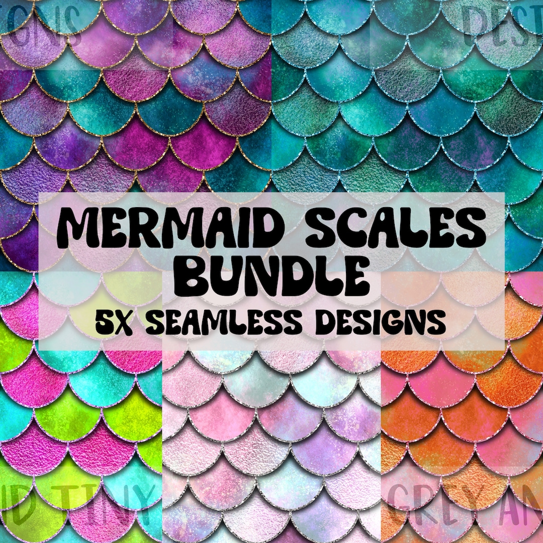 MERMAID SCALES, Realistic Mermaid Scale, Seamless Design, Digital ...