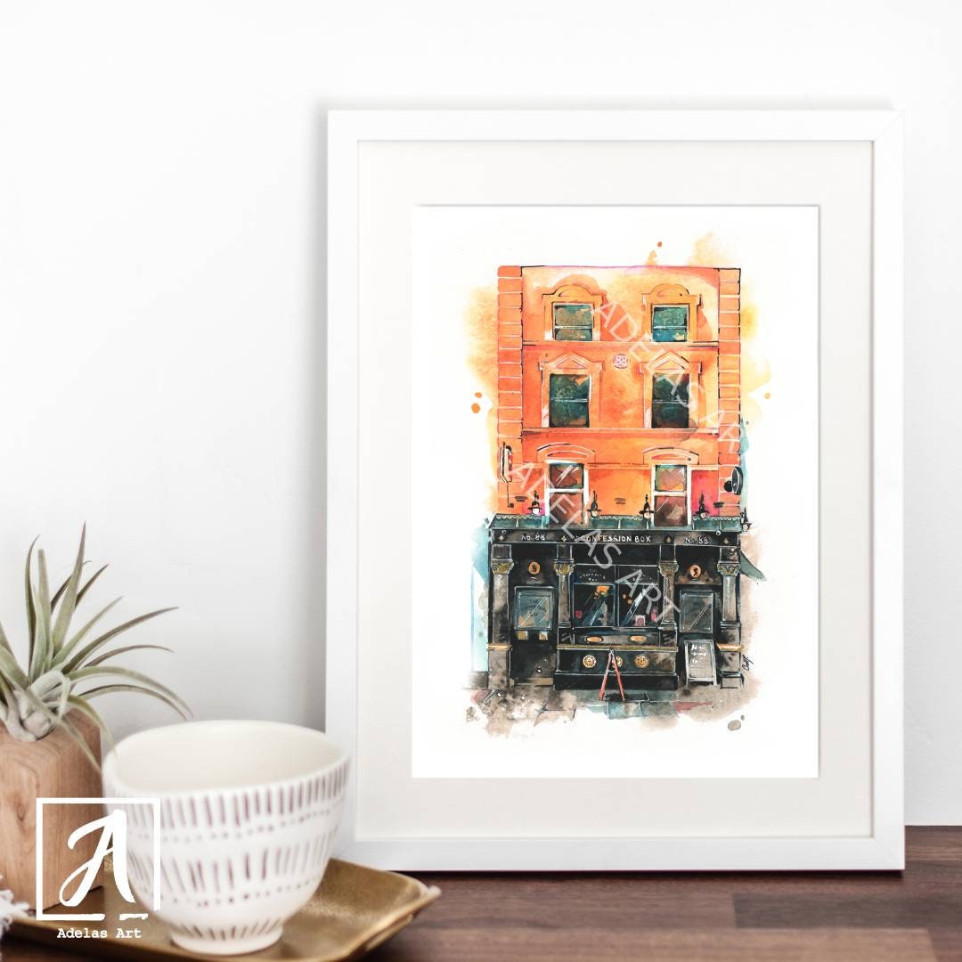 The Confession Box Pub, Dublin • Irish Pub • Ink & Watercolour Sketch ...