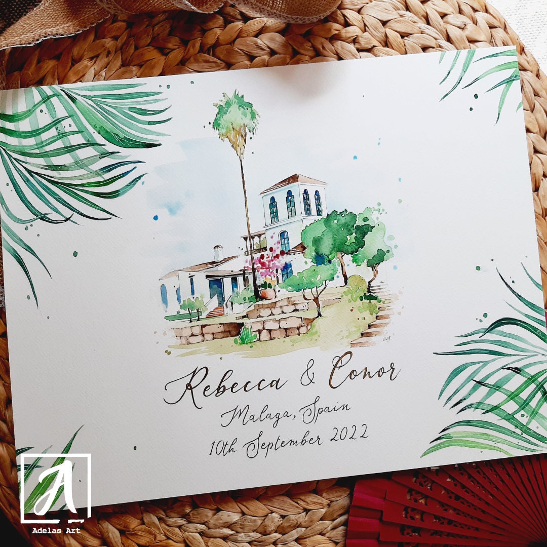 Custom Watercolor Welcome Sign Painting, Wedding Venue Portrait ...