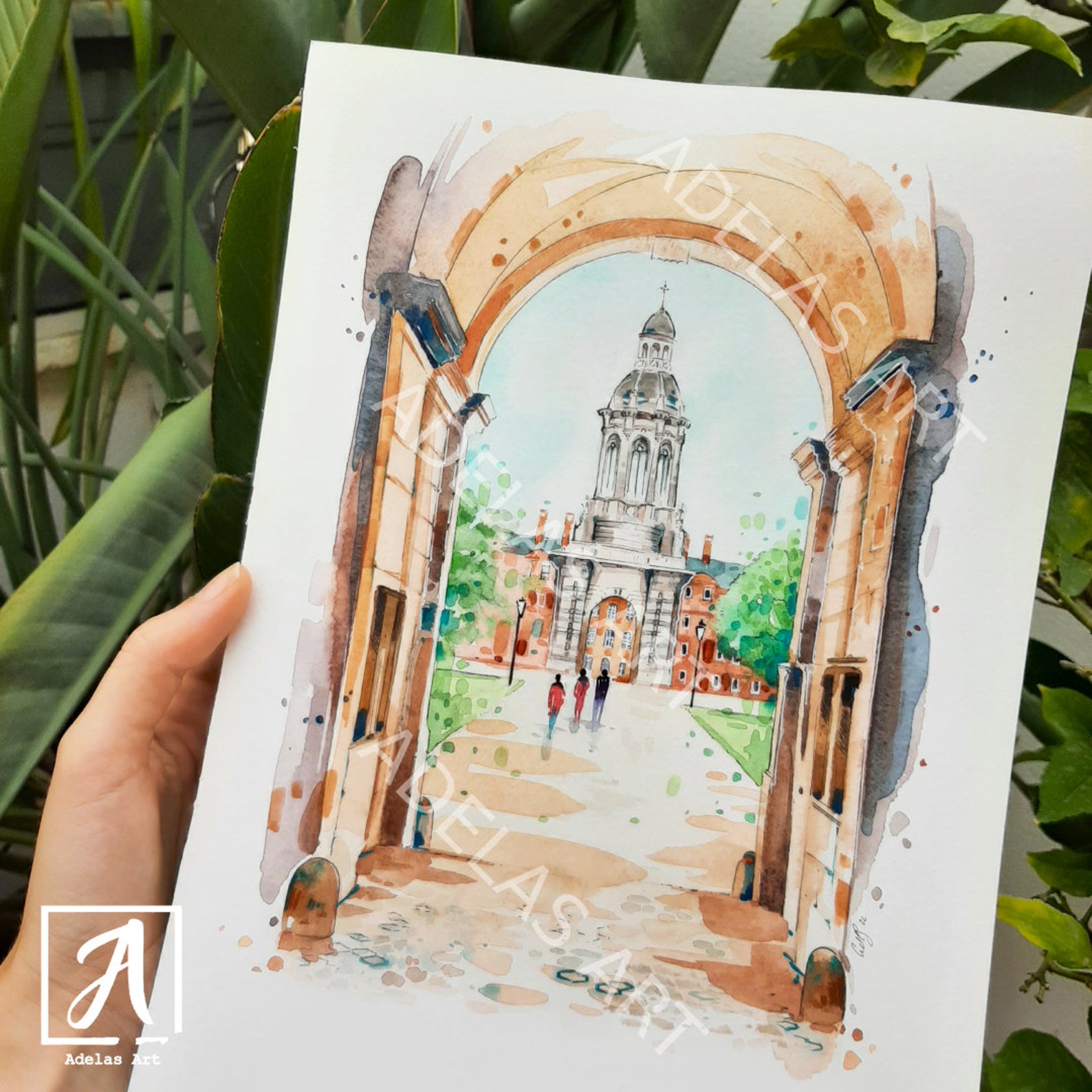 Trinity College Dublin Watercolor Art Print: Irish Landscape - Etsy