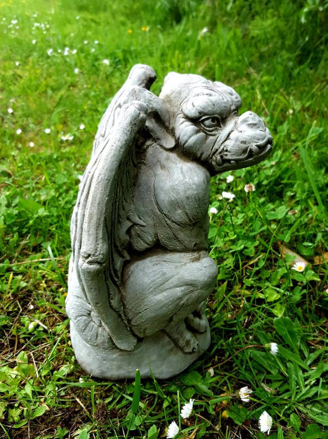 STANDING GARGOYLE STATUE Stone Ghotic Garden Ornament Highly | Etsy UK