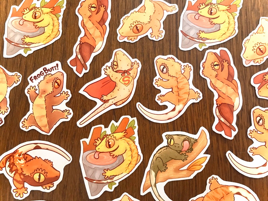 Crested Geckos Sticker Set Gloss - Etsy