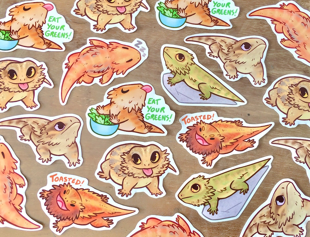 Bearded Dragons Sticker Set Gloss - Etsy