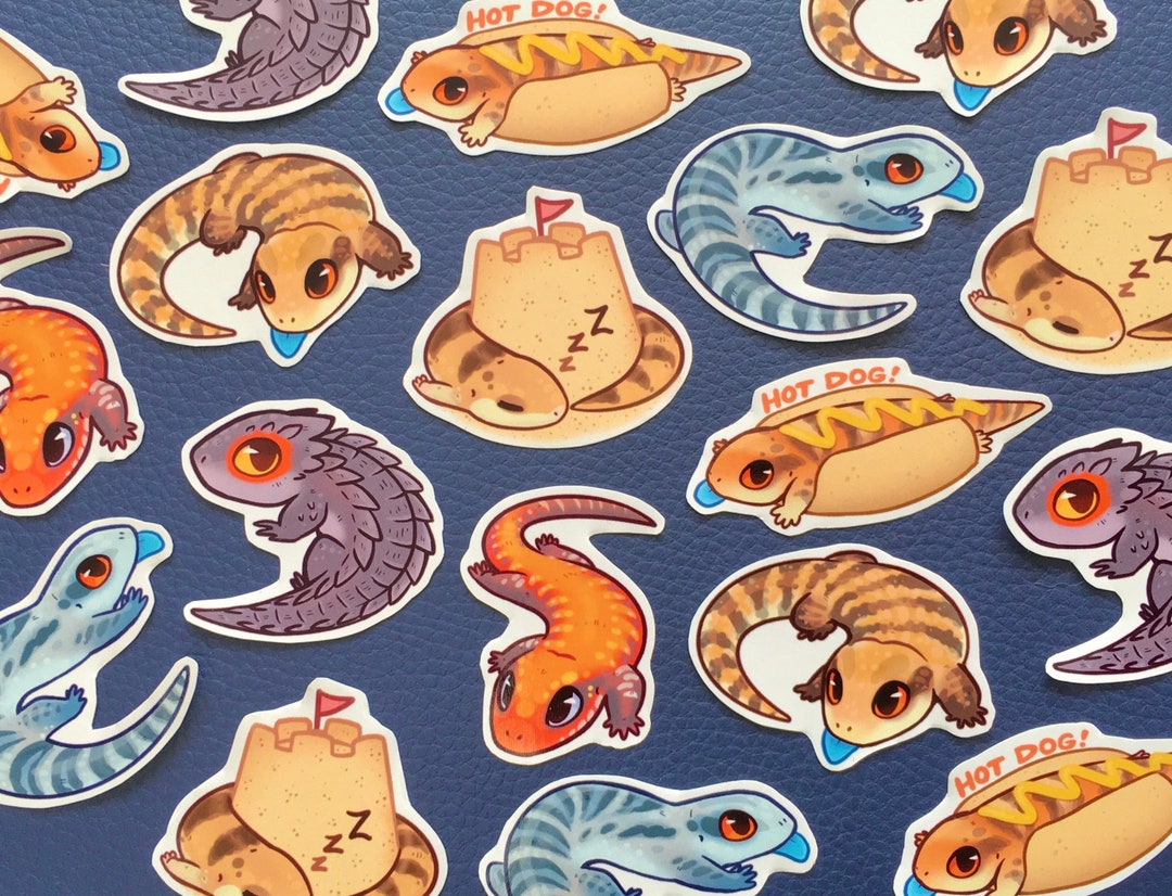 Assorted Skinks Sticker Set Gloss Blue Tongue Fire - Etsy