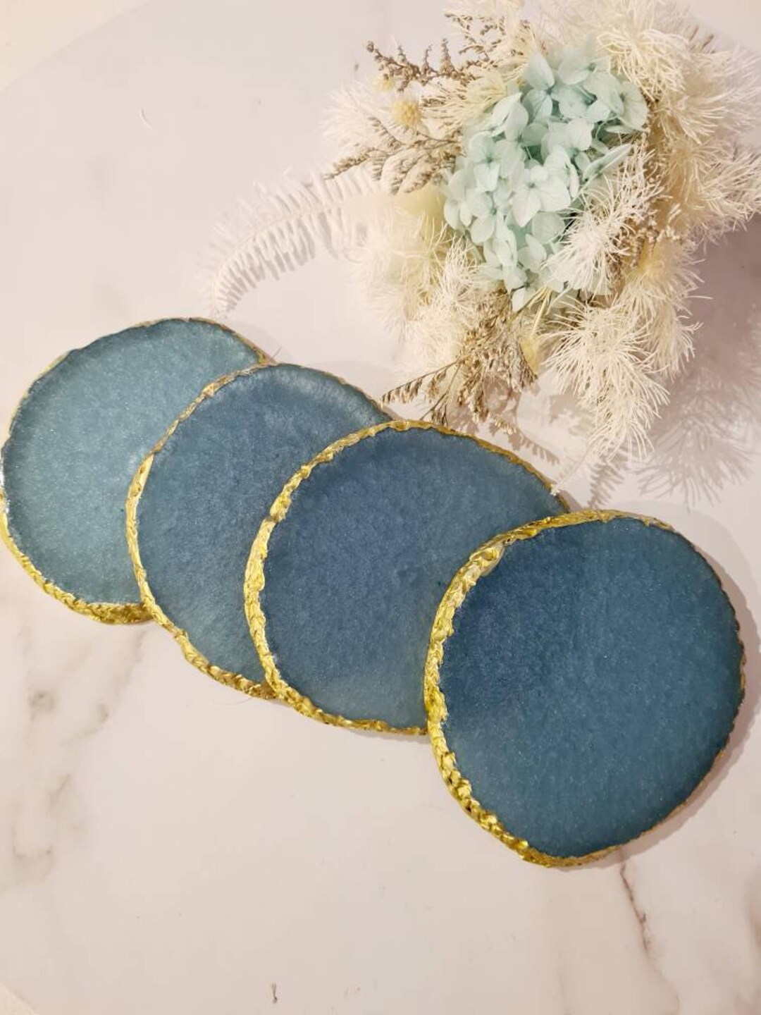 Agate Resin Coasters - Set of 4 - Etsy