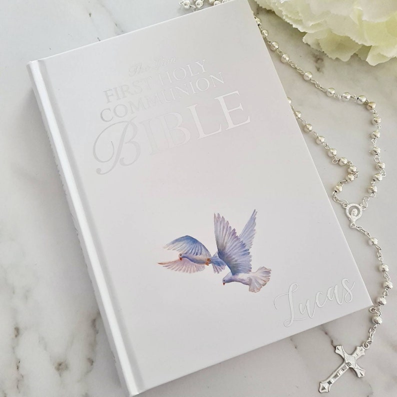 A Catholic Child's First Communion Bible Personalised - Etsy