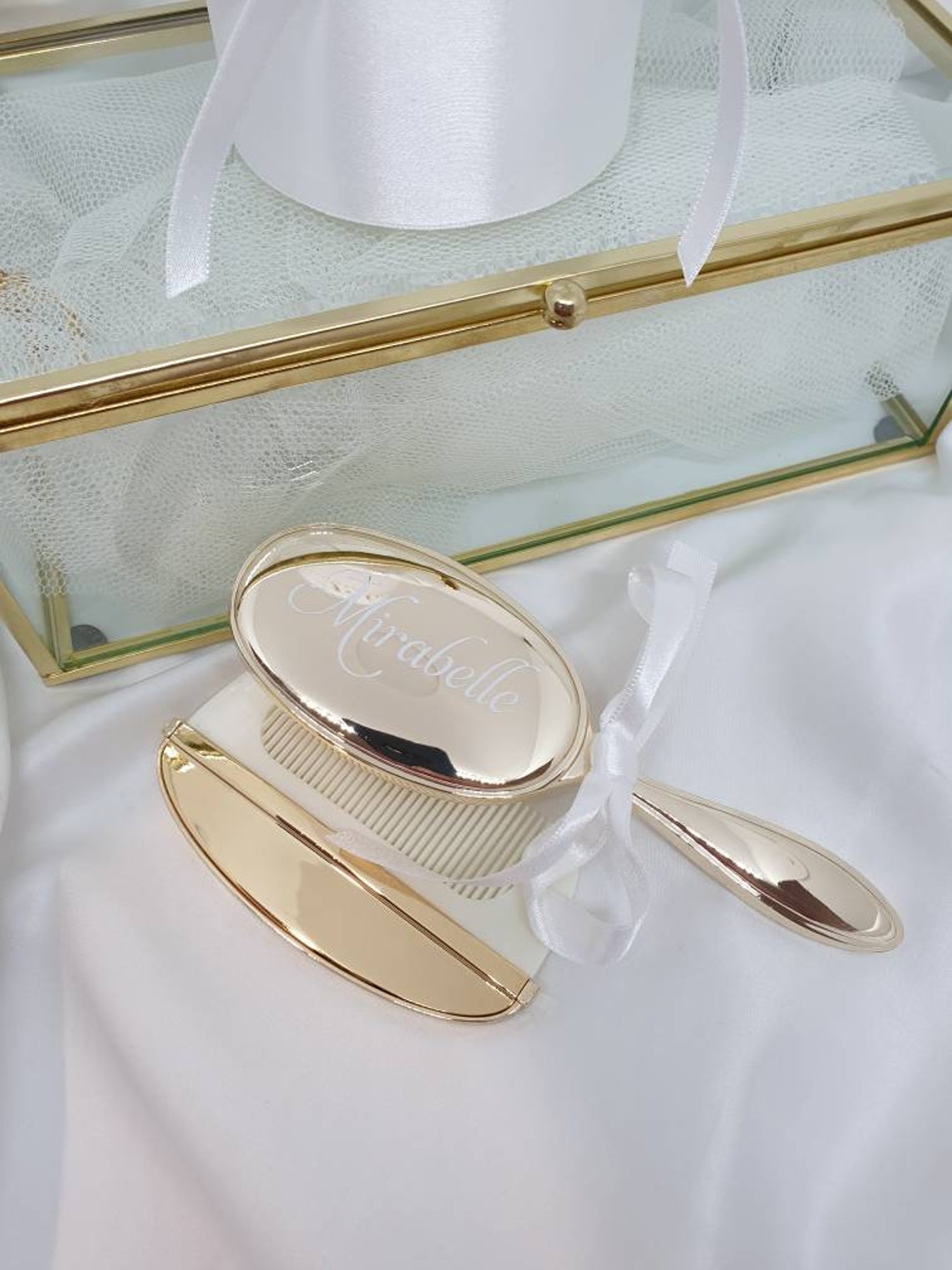 GOLD Brush & Comb Set can Be Personalised | Etsy