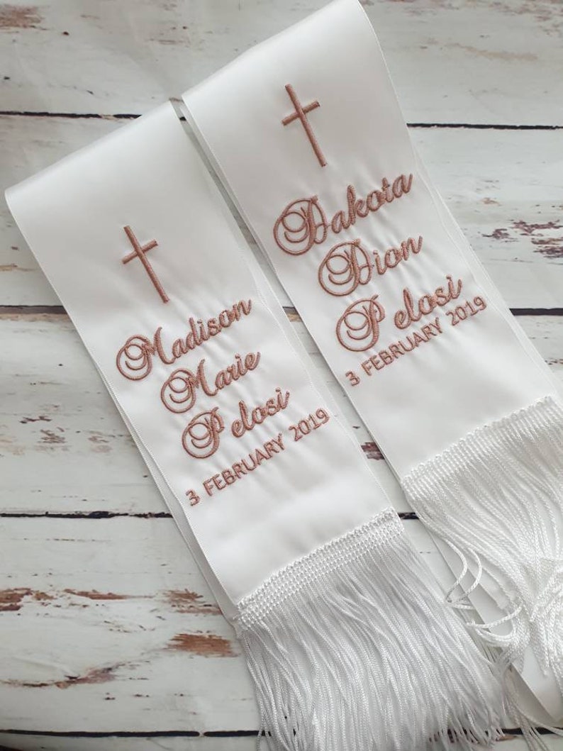 Baptism Stole Sash Embroidery | Etsy