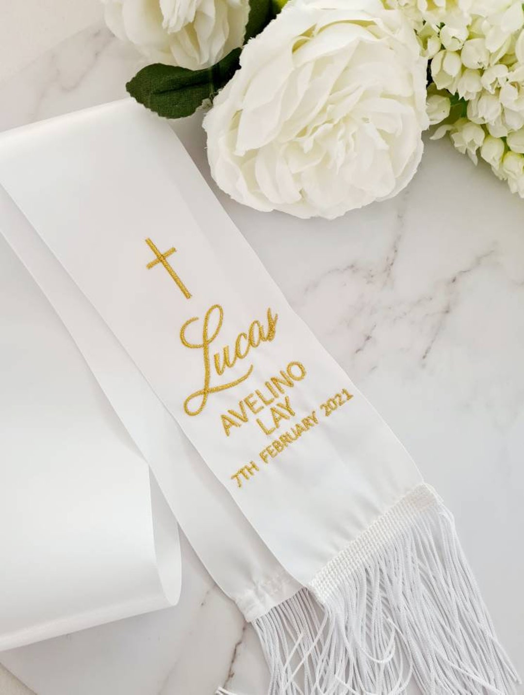 Baptism Stole, Sash - Embroidery - Etsy