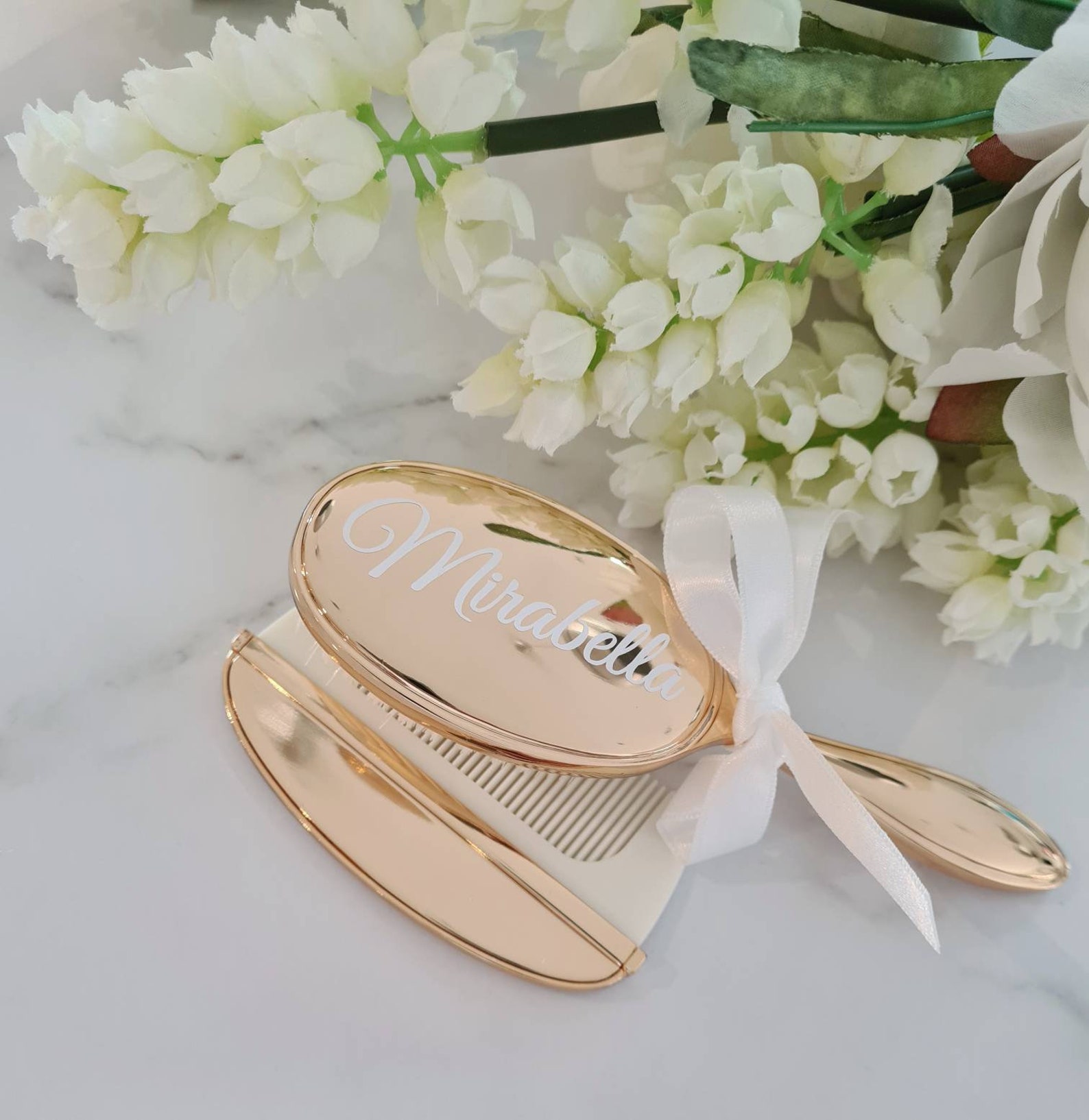 GOLD Brush & Comb Set can Be Personalised - Etsy