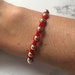 5mm Gold Beaded Red Macrame Bracelet, Gold Beaded String Bracelet, Red ...