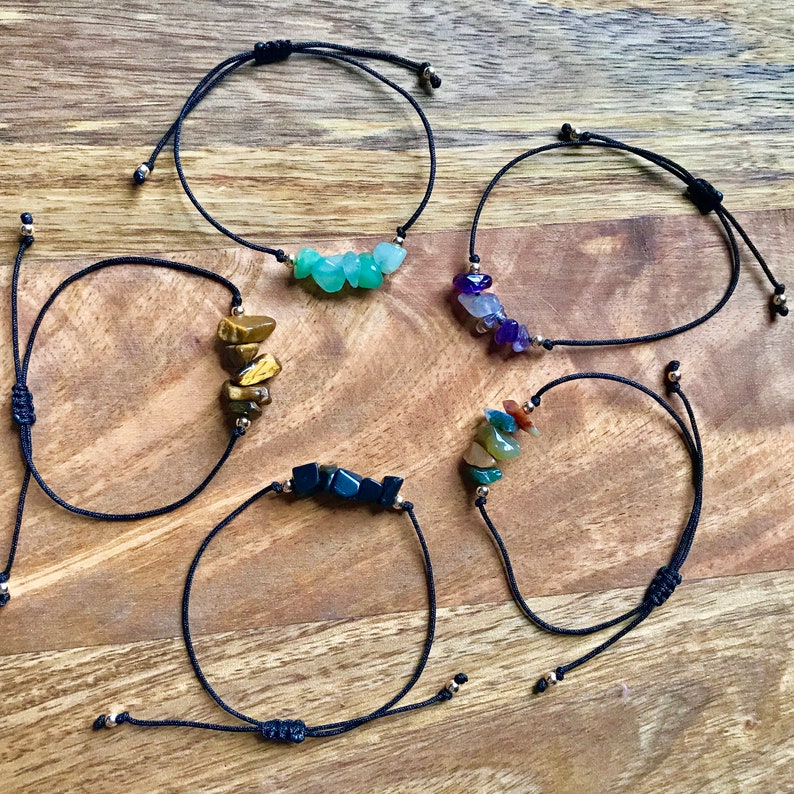 Adjustable Gemstone Bracelet Natural Stone Bracelet Healing - Etsy