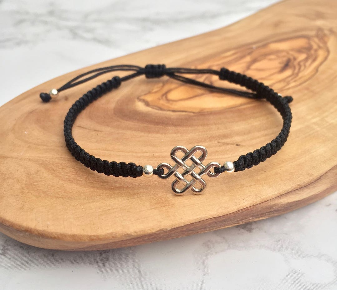 Infinity Knot Bracelet Celtic Knot Bracelet Adjustable Black - Etsy