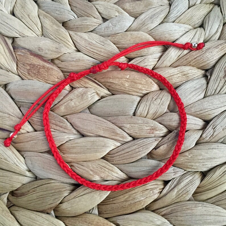 Thin Red Braided Bracelet, Red String Bracelet, Red Bracelet for ...