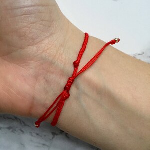 Thin Red Braided Bracelet, Red String Bracelet, Red Bracelet for ...