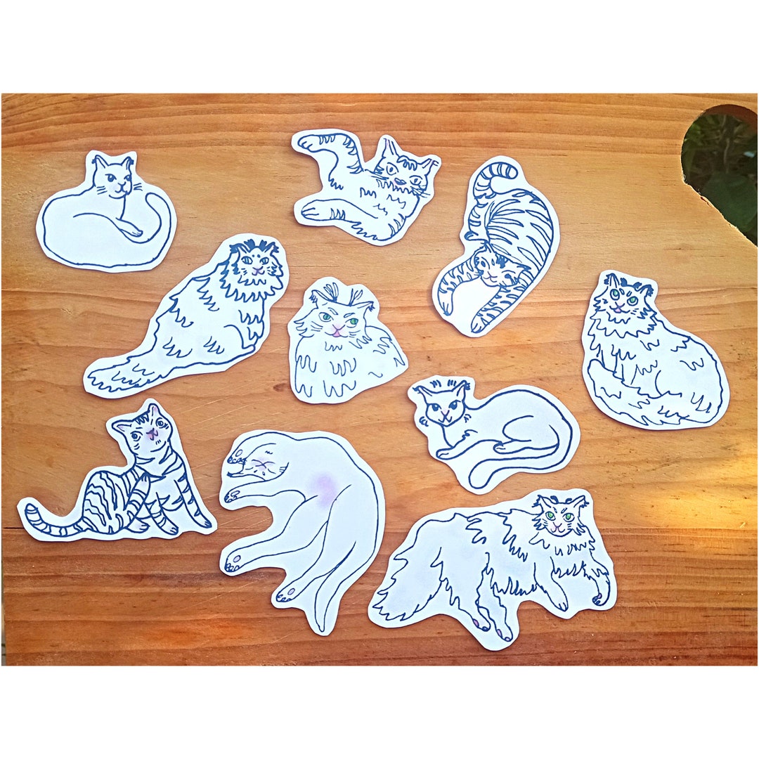 Sticker Pack KITTIES// Set of 10 Stickers With Cute Cats - Etsy