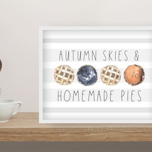 Fall Pies Print / Farmhouse Kitchen Print / Autumn Printable Decor ...