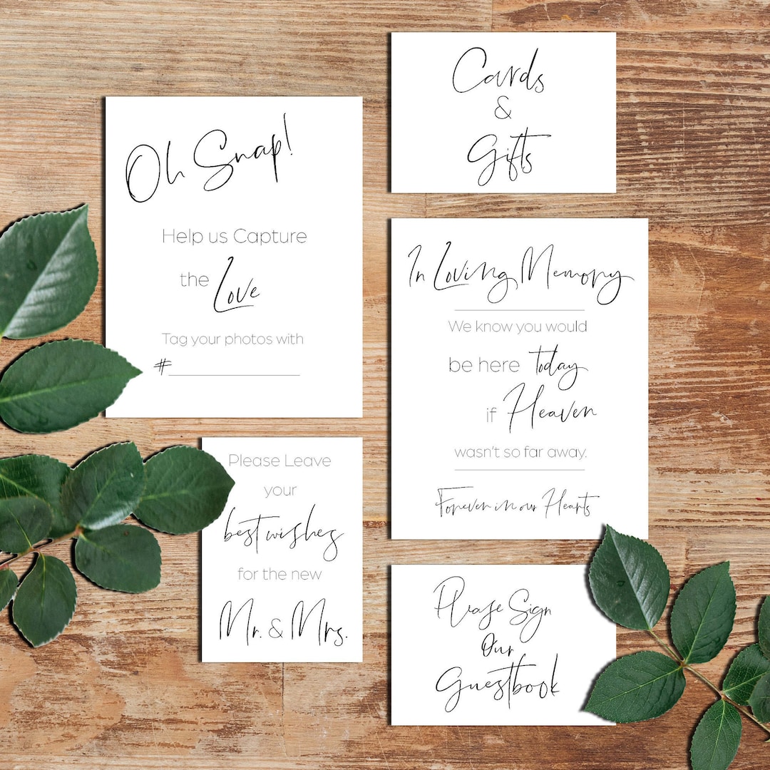 Modern Wedding Signs Bundle | Printable Wedding Signs | DIY Wedding ...