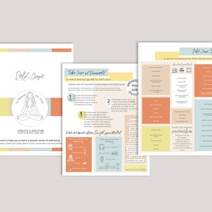 Self Care Guide and Planner Bundle | Editable Self Care Planner ...