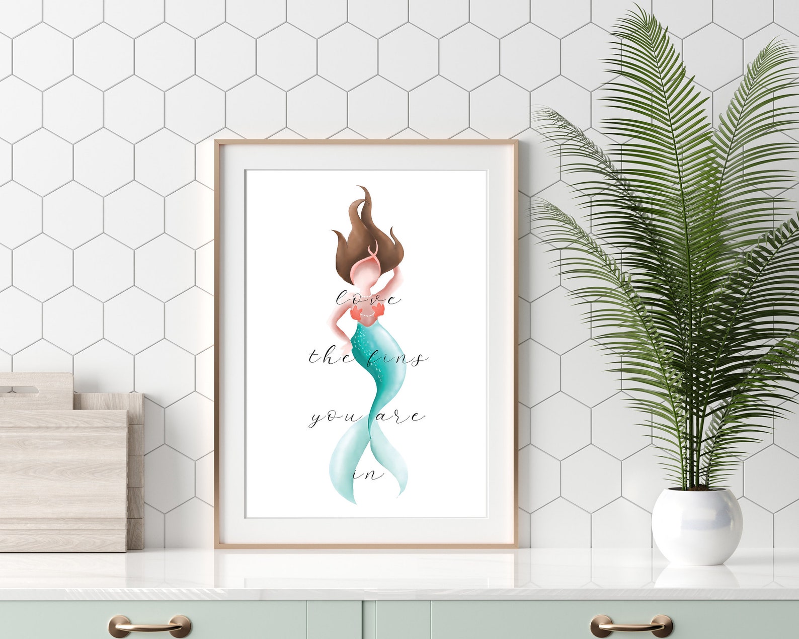 Love the Fins You Are in | Mermaid Art - Etsy