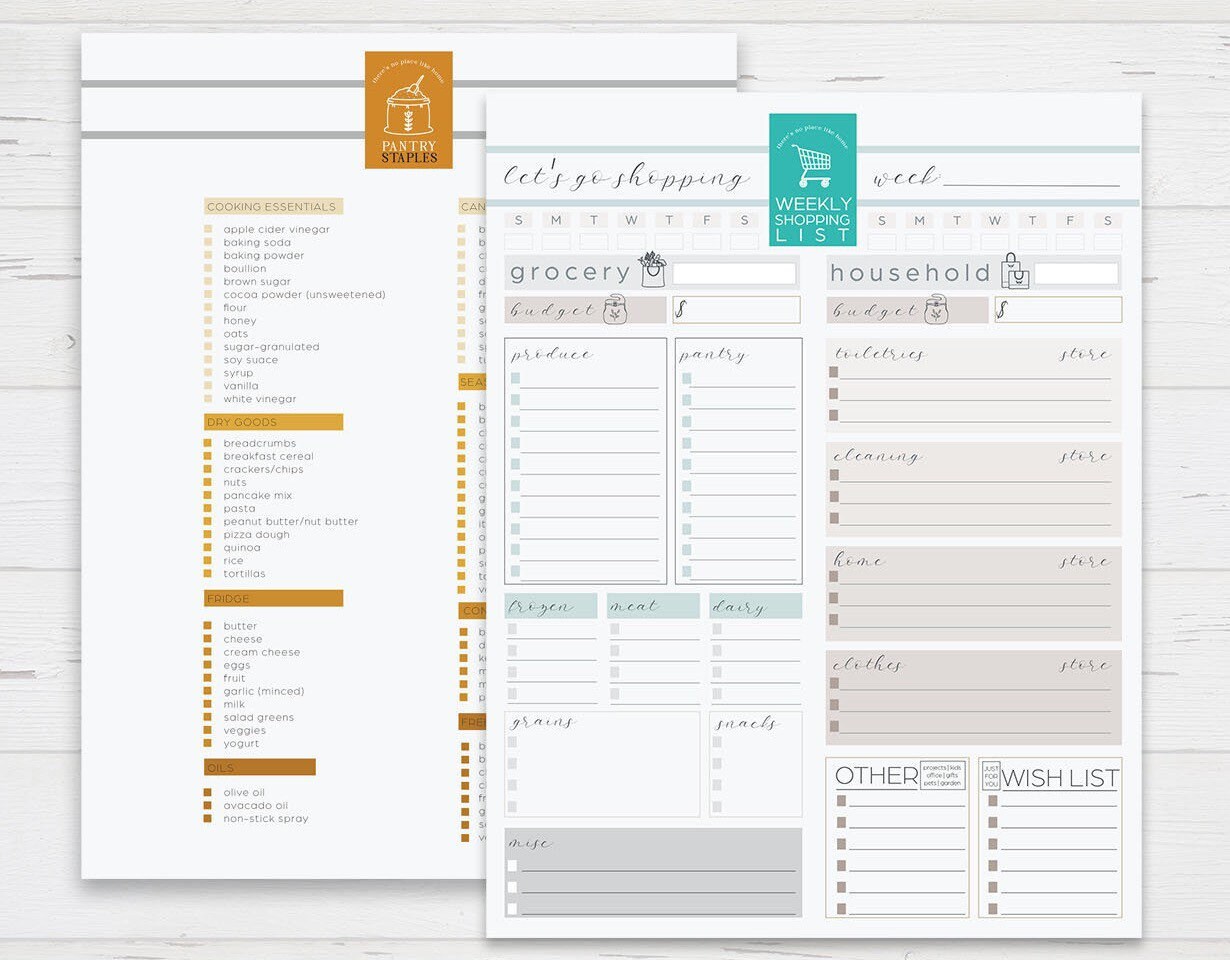 Editable Weekly Shopping List Printable Shopping List - Etsy