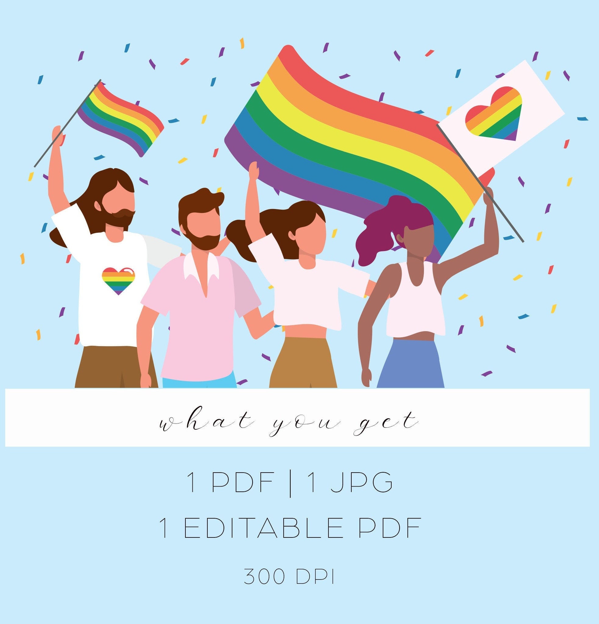 Pride Planner | Editable Monthly and Printable Planner | Letter Size ...