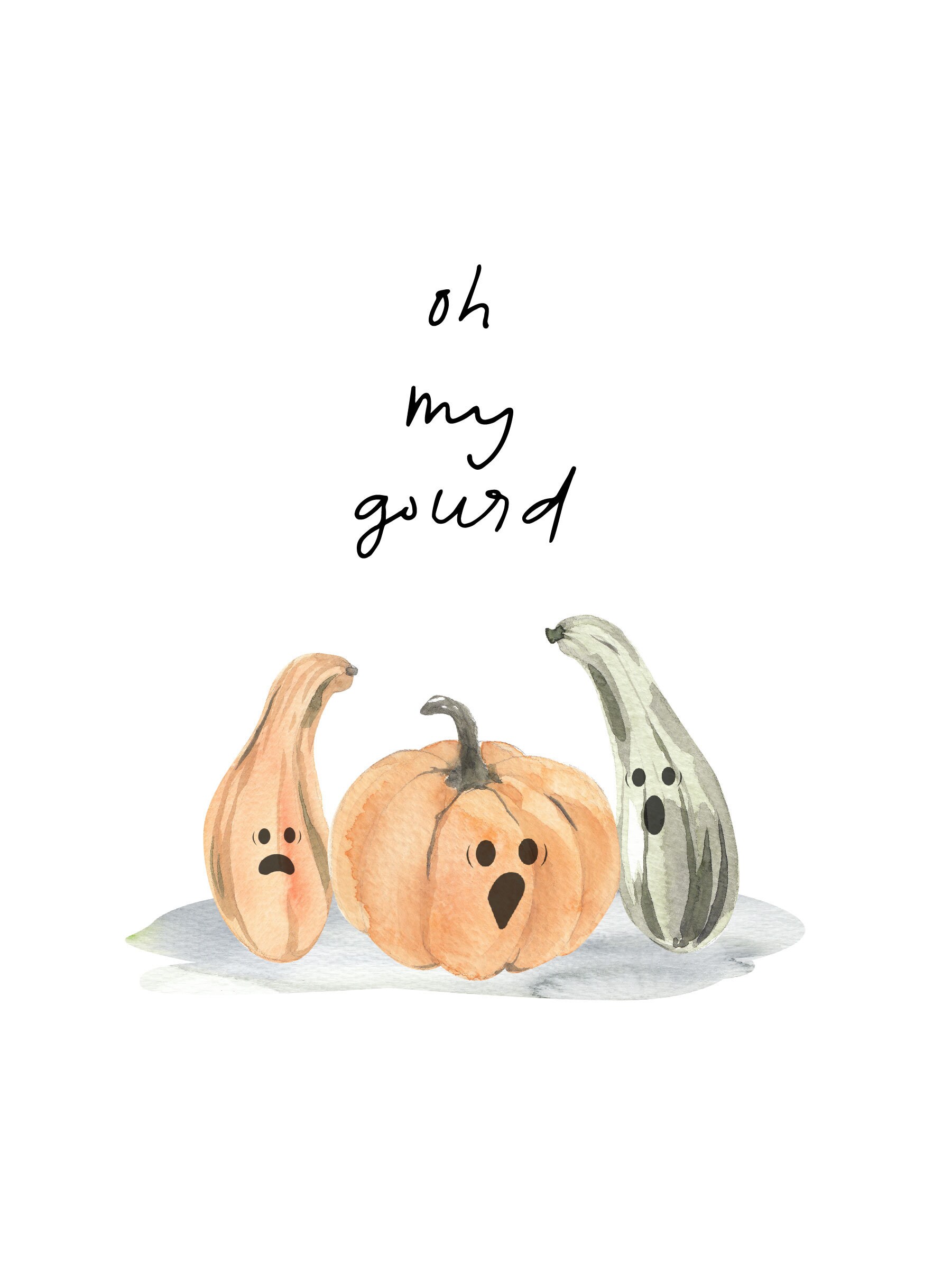 Fall Oh My Gourd Print/ Autumn Decor / Autumn Wall Art / Fall Pumpkin ...