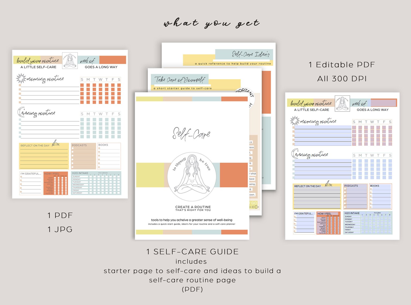 Self Care Guide and Planner Bundle Editable Self Care - Etsy