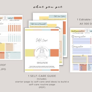 Self Care Guide and Planner Bundle | Editable Self Care Planner ...