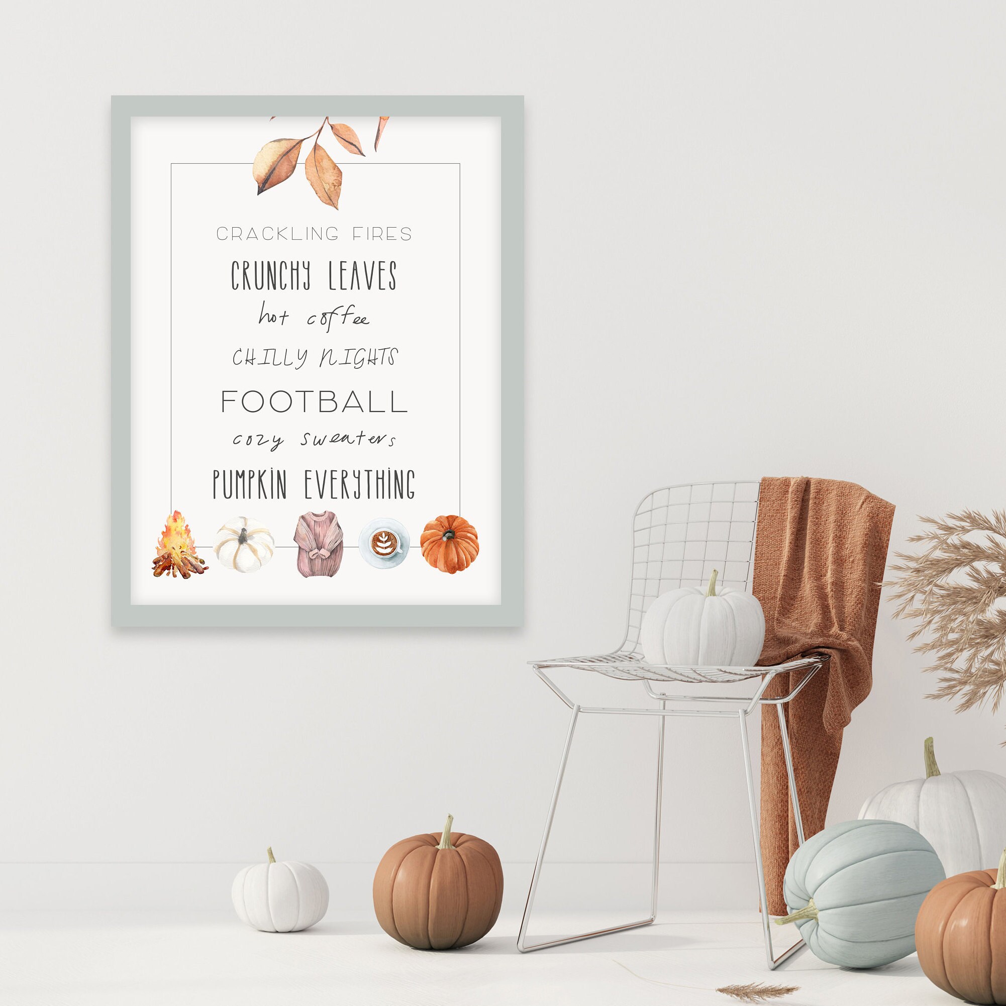 Cozy Fall List Art /modern Farmhouse Sign / Autumn Digital Download ...