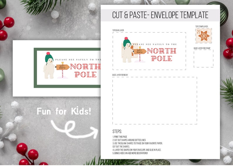 Printable Letter to Santa | Santa Letter Template and Envelope - Etsy