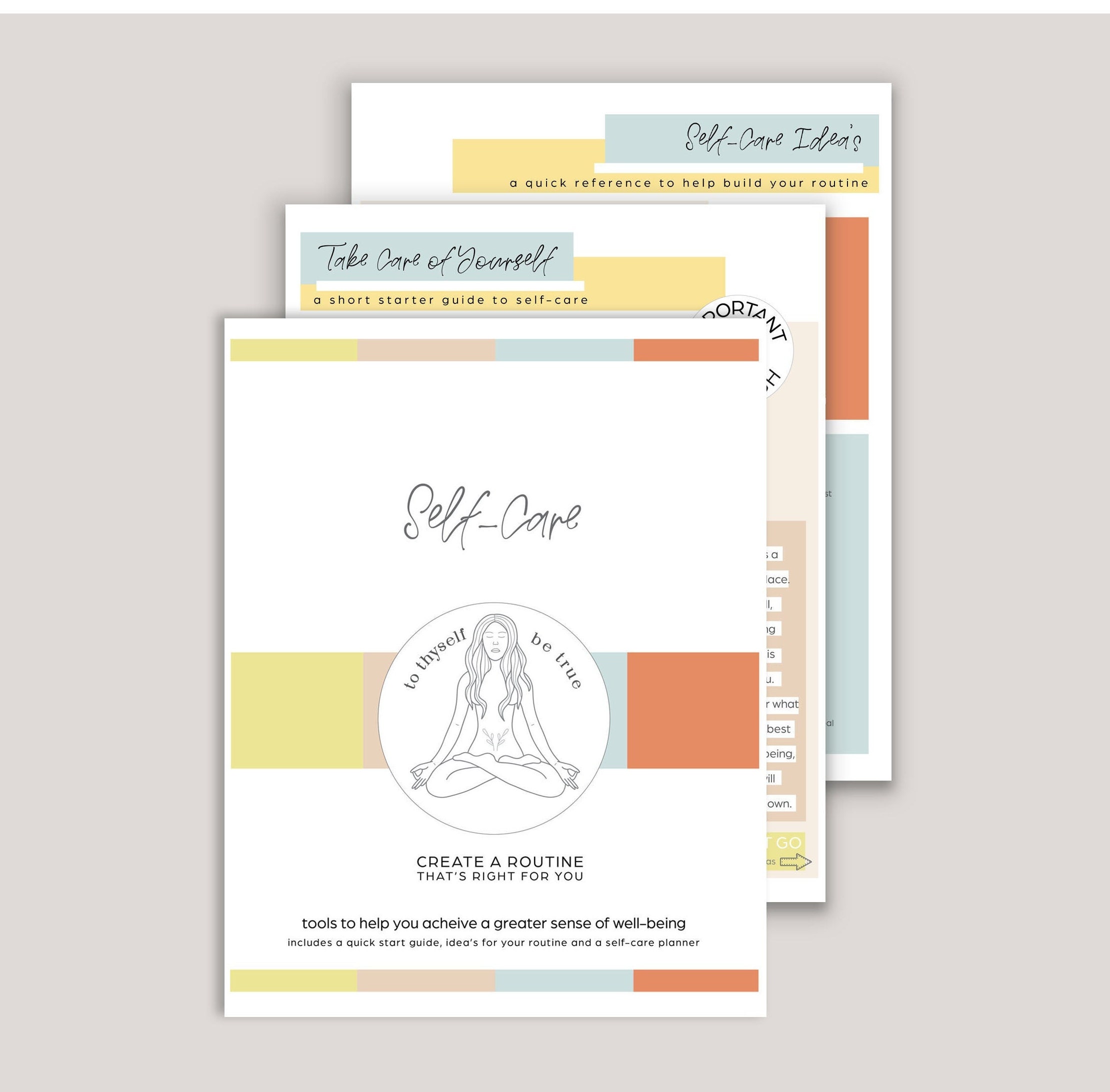 Self Care Guide and Planner Bundle Editable Self Care | Etsy